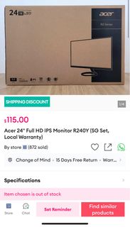 24" Fujitsu LCD FHD Display Monitor, Computers & Tech, Parts ...