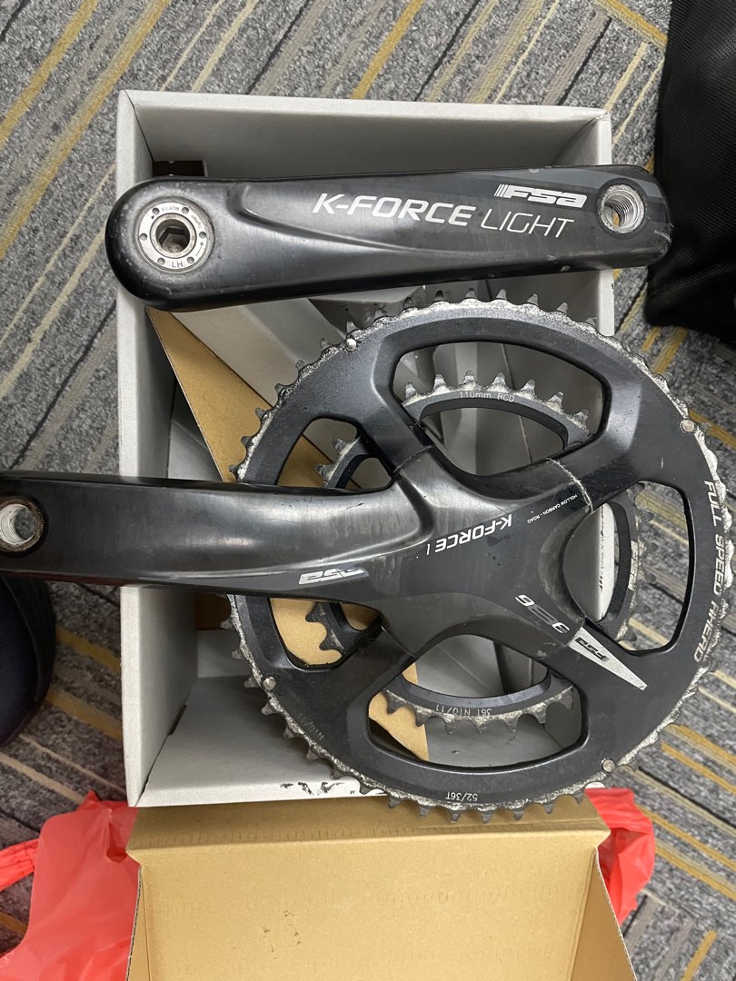 FSA K-Force Light Crankset 52/36T, Sports Equipment, Bicycles & Parts ...