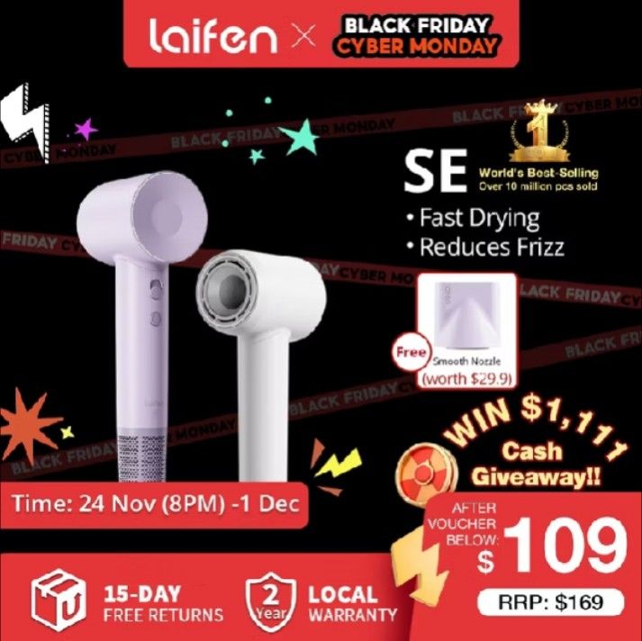 Laifen SE Hair Dryer - Fast Drying, Reduces Frizz, Beauty & Personal Care, Hair Products on ...