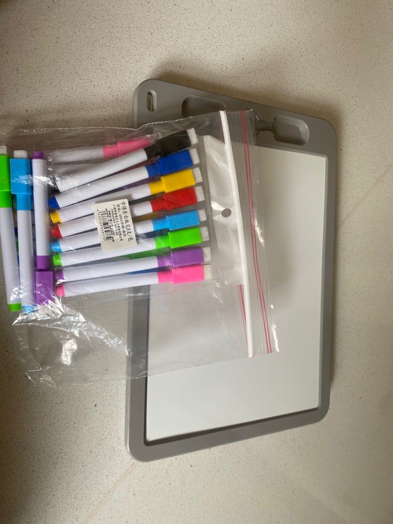 Magnetic Whiteboard with 3 Markers comes in pink and grey, Babies ...