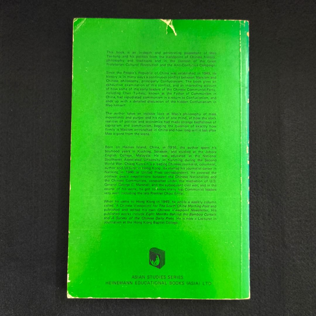 Mao Tse-Tung And His China (1st Print, 1978) --- Chang Kuo-sin, Hobbies & Toys, Books ...