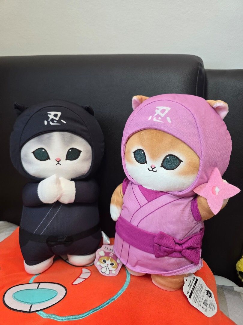 Mofusand Japan Ninja Nyan Cat Plush Doll Black & Pink 2 Types Set ...