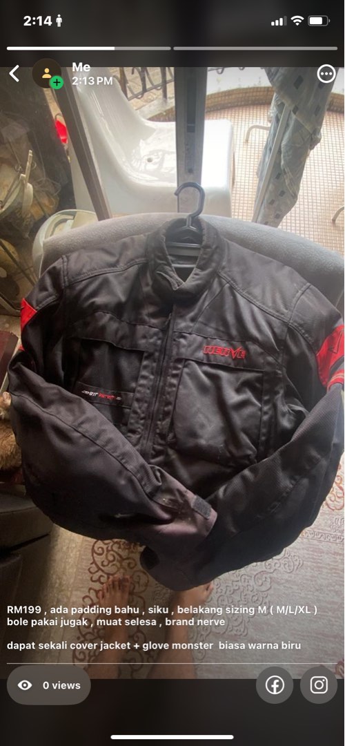 Nerve Motorcycle Jacket with Padding, Men's Fashion, Coats, Jackets and ...
