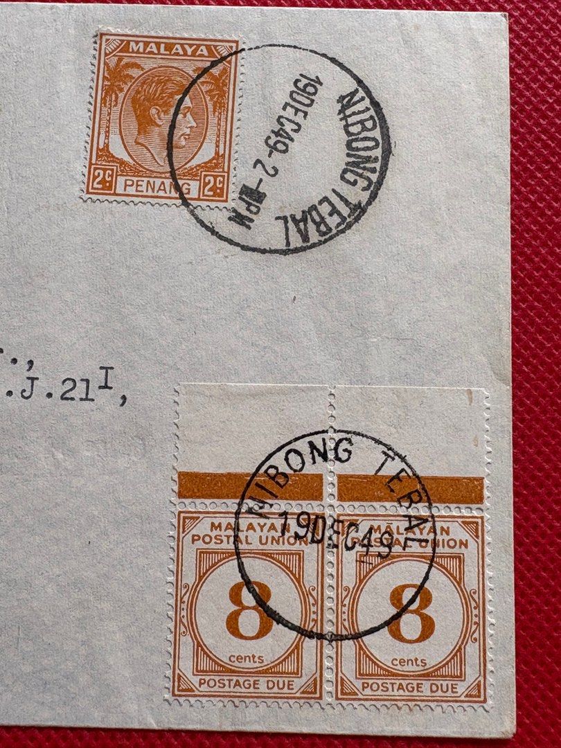 Nibong Tebal Dues KGVI 1949 Cover RARE, Hobbies & Toys, Collectibles ...
