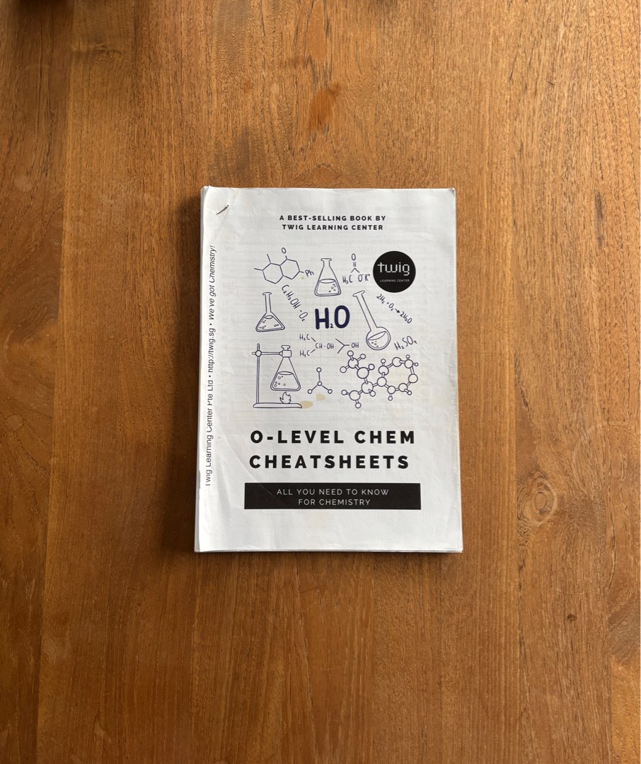 O-Level Chem Cheatsheets by Twig Learning Center, Hobbies & Toys, Books ...