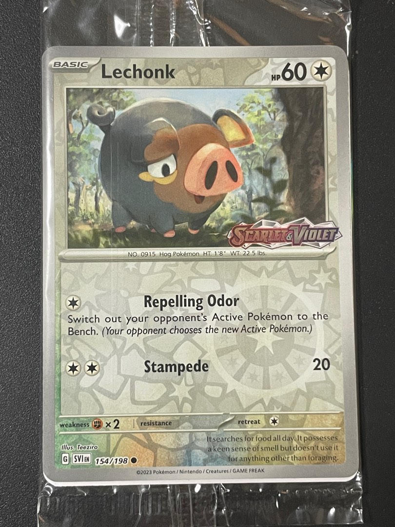 Pokemon Scarlet & Violet Lechonk Promo Card, Hobbies & Toys, Toys ...