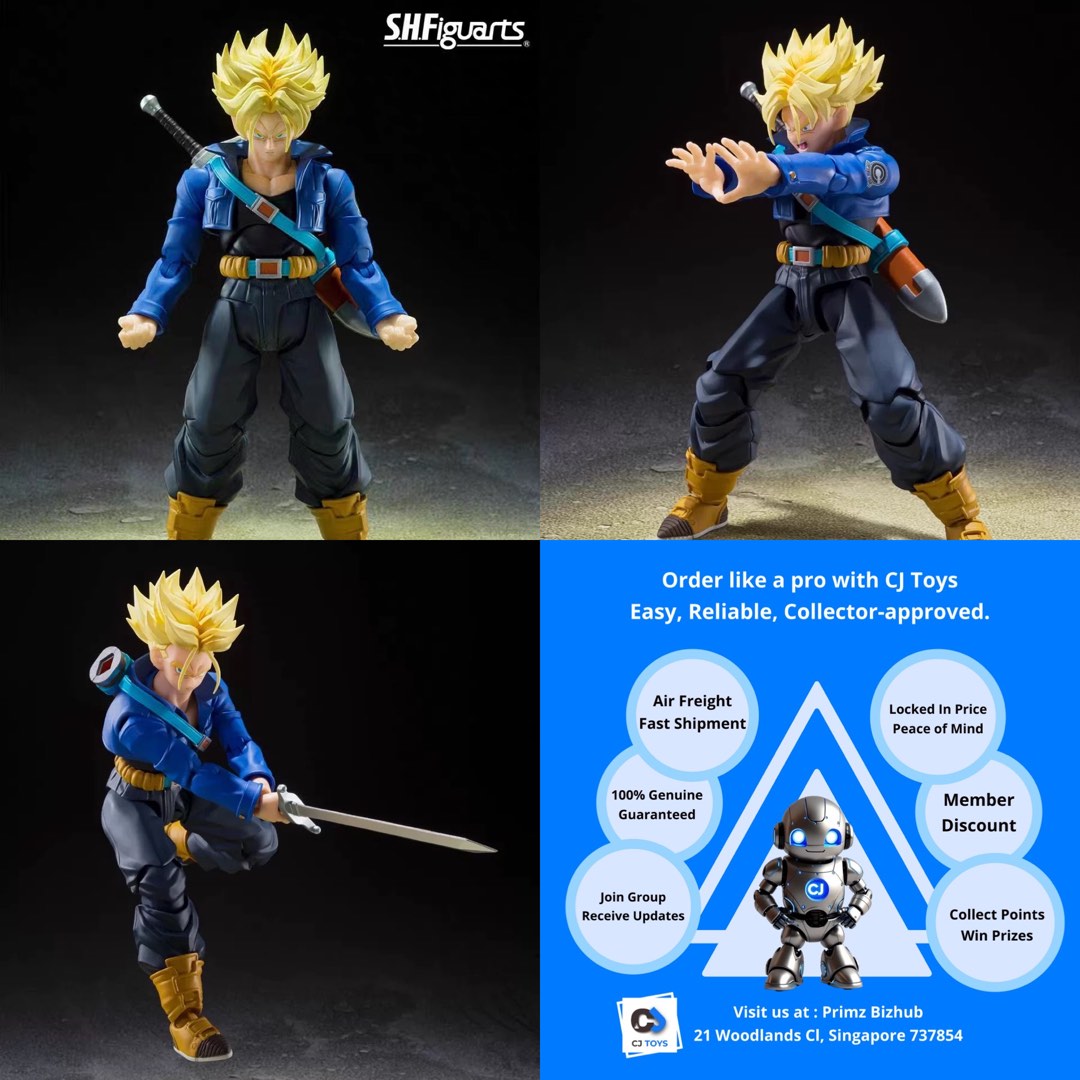 s.h.figuarts SHF TRUNKS SUPER SAIYAN THE BOY FROM FUTURE REISSUE ...