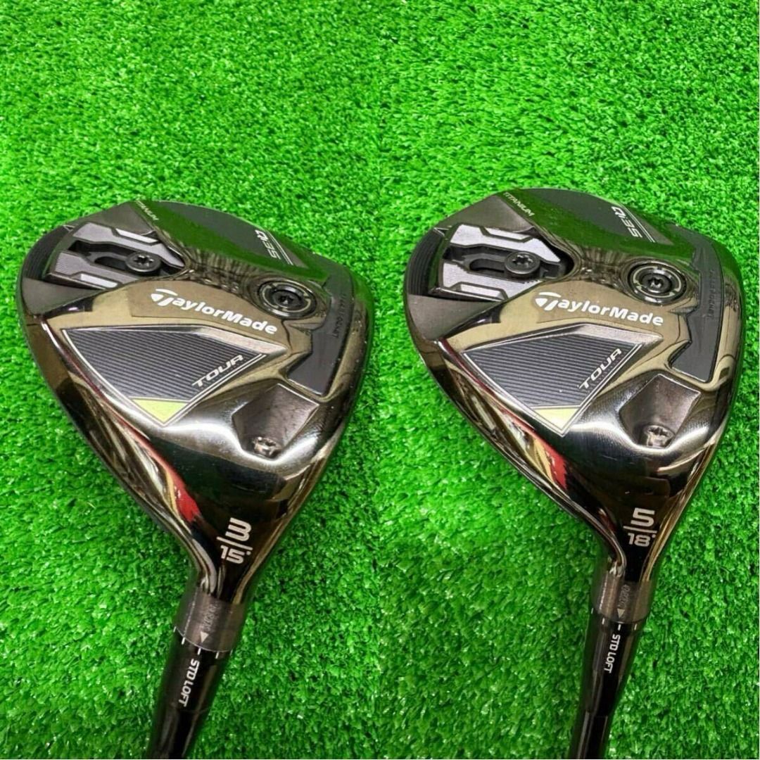 TaylorMade Qi35 TOUR 3W and 5W Deluxe Set (Rare Custom Hazardous Black, 6.5" Flex, X), Sports ...