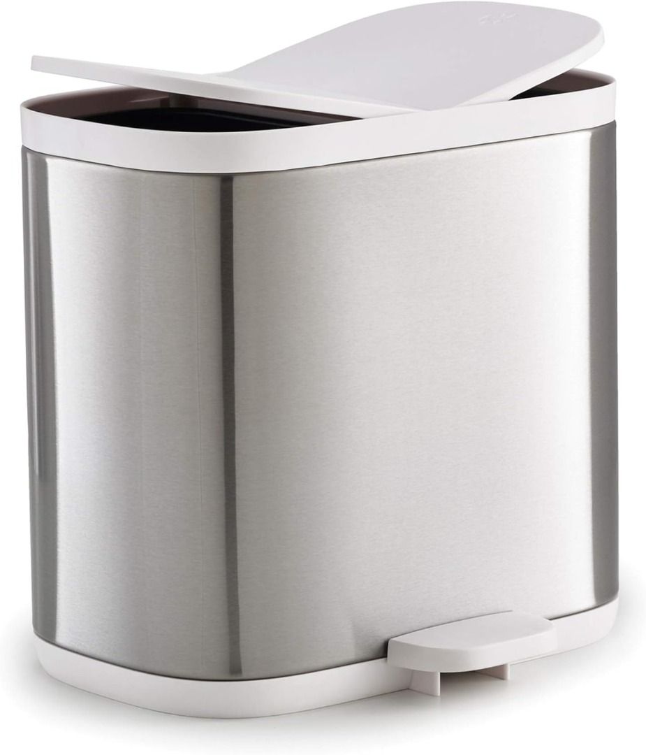 TP-Joseph Joseph 70520 Split Steel Recycling Waste Bin, Grey/White,1.6 ...