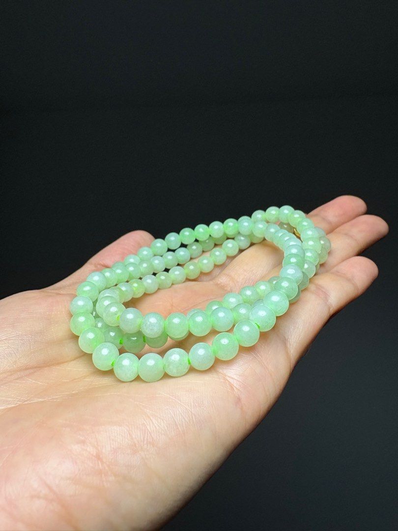 Type A Semi Transparent Apple Lemon Green Colour Jadeite Jade Necklace ...