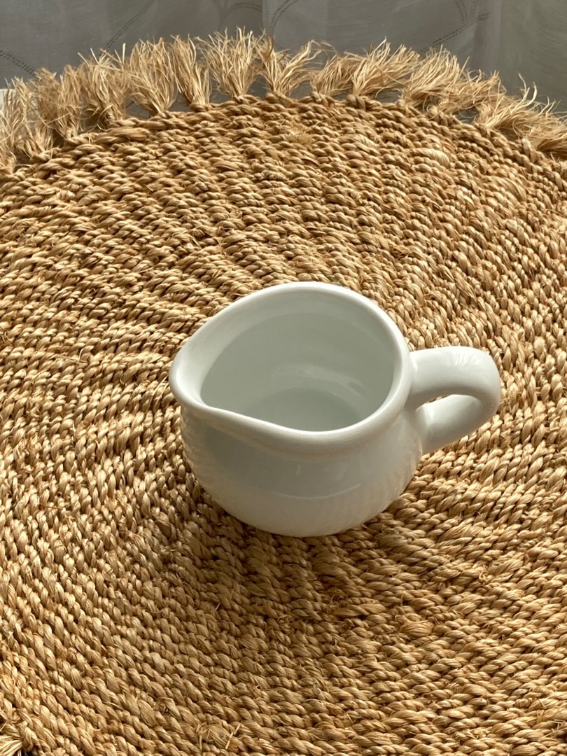White Ceramic Mini Pourer/Milk Jug, Furniture & Home Living ...