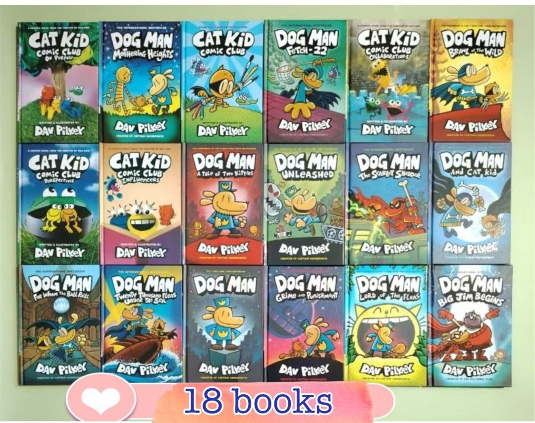 18 Dog man and Cat kids books / Dogman hardcover, Hobbies & Toys, Books ...