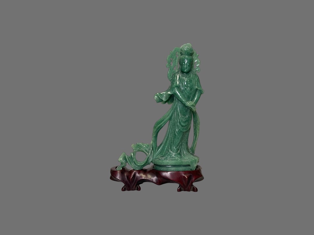 1950s Jade Fairy with Wood Stand, Hobbies & Toys, Religious Items on ...