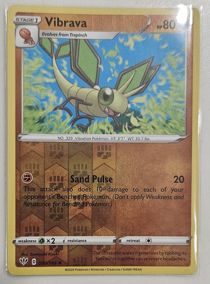 2020 Pokemon Darkness Ablaze 090 Vibrava Reverse Holo, Hobbies & Toys ...