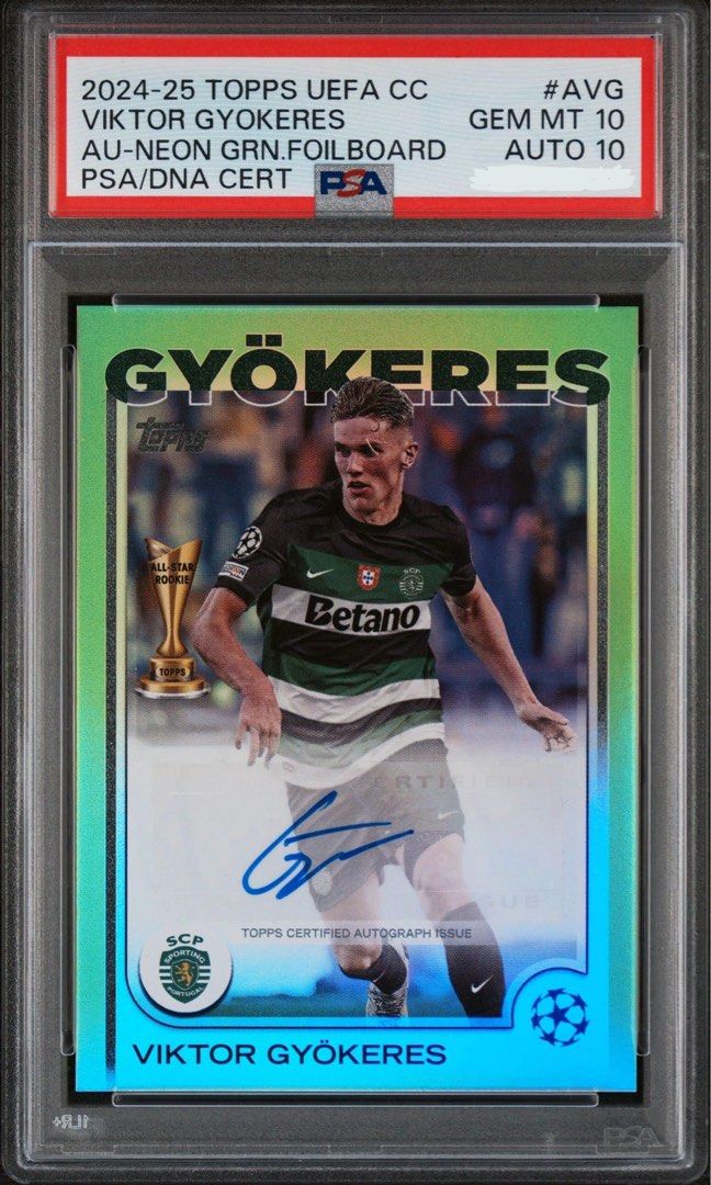 2024-25 Topps UCC Viktor Gyökeres Neon Green Autograph #/199 - PSA 10 ...