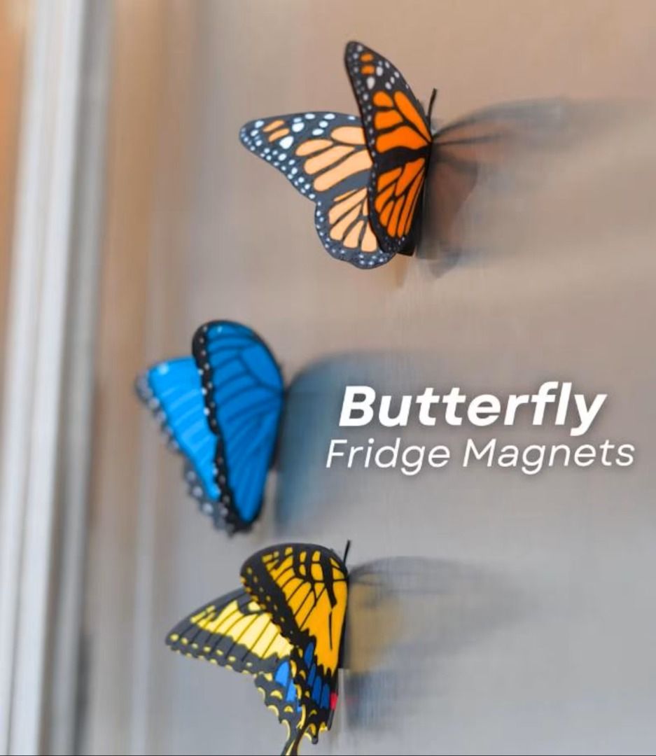 🦋 Butterfly Fridge Magnets (3D Printed), Hobbies & Toys, Art & Prints ...