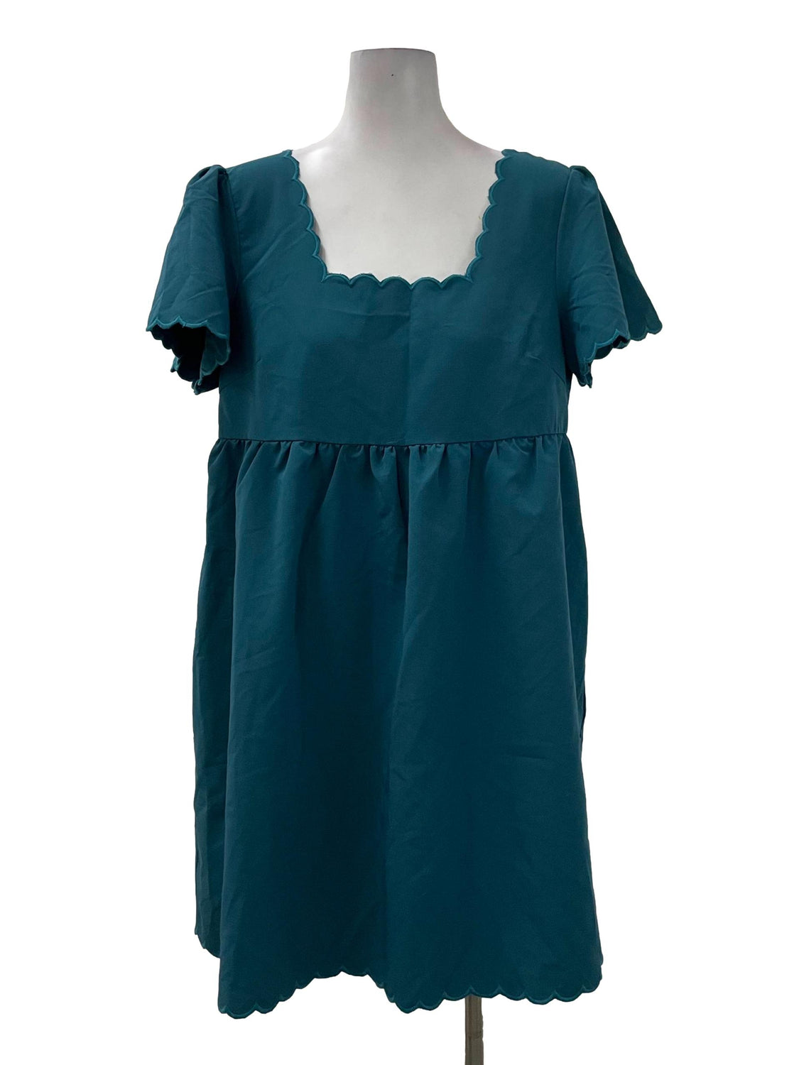 Arcade Blue Scallop Hem Dress, Women's Fashion, Dresses & Sets, Dresses ...