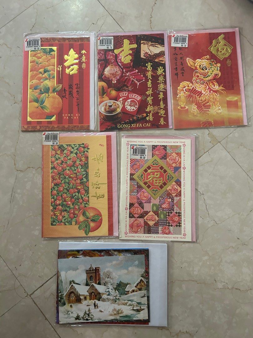 Assorted Chinese New Year & Christmas Greeting Cards, Hobbies & Toys ...