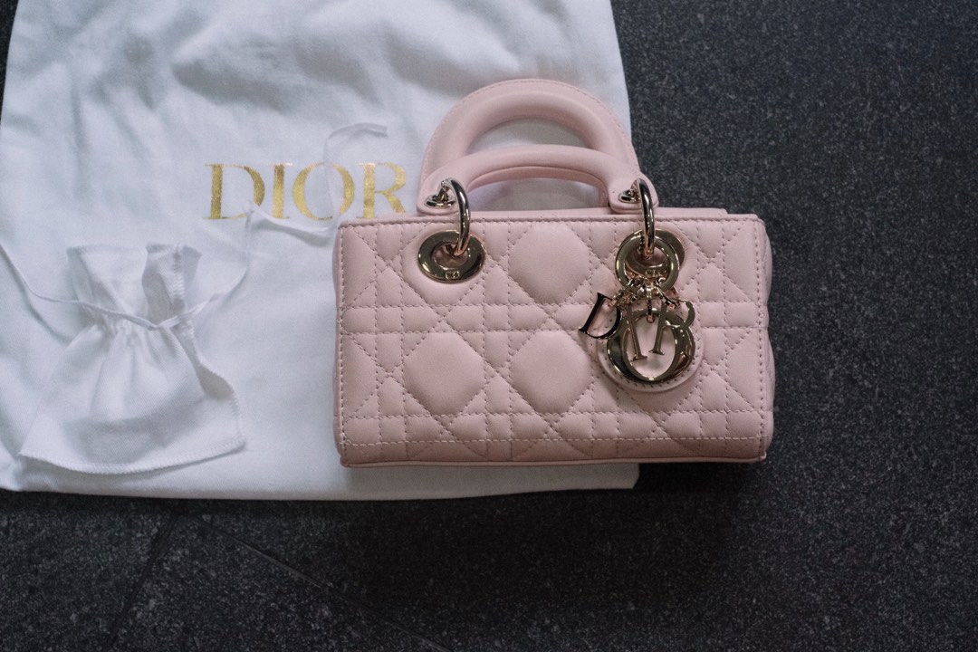 Dior Lady D-Joy Micro Bag - Powder Pink Cannage Lambskin, Luxury, Bags ...