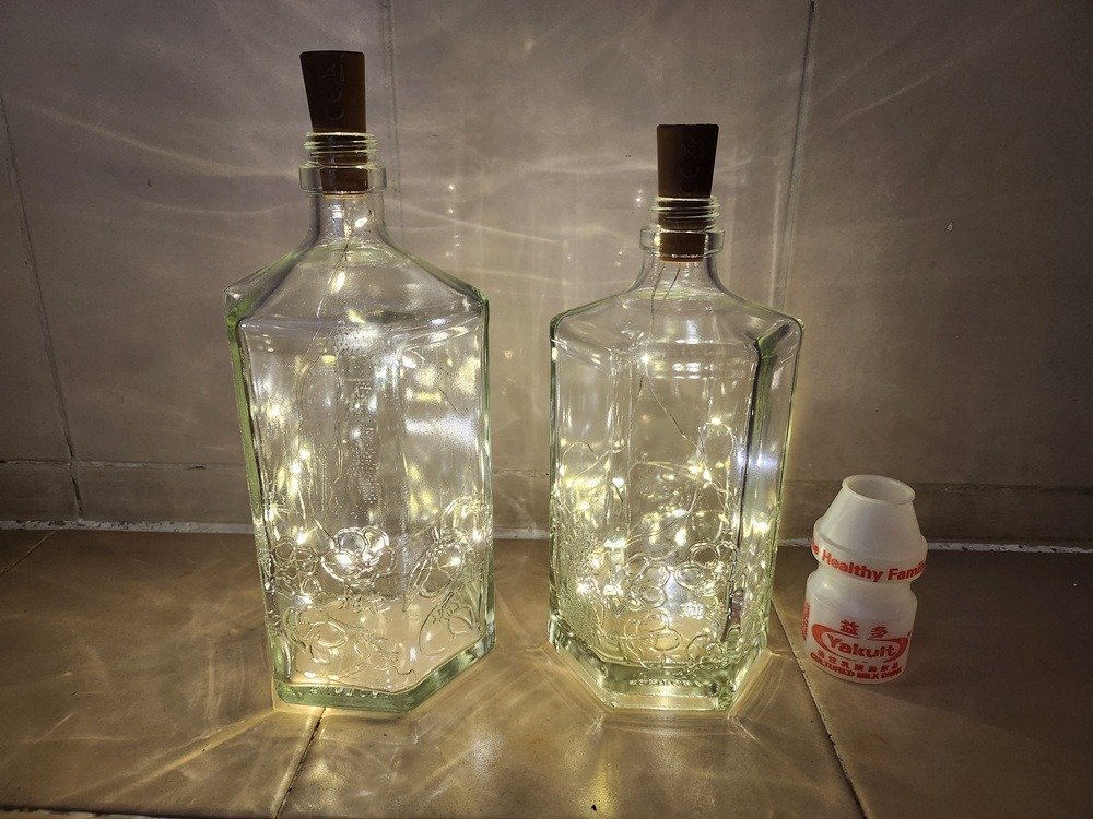 Empty Roku Gin Bottles with Fairy Lights (S$6 each for 1L bottle with ...