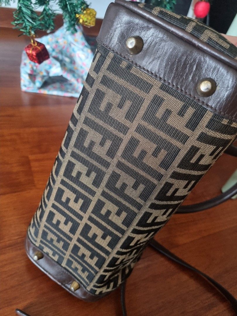 Fendi Boston Bag - Brown FF Logo, Luxury, Bags & Wallets on Carousell