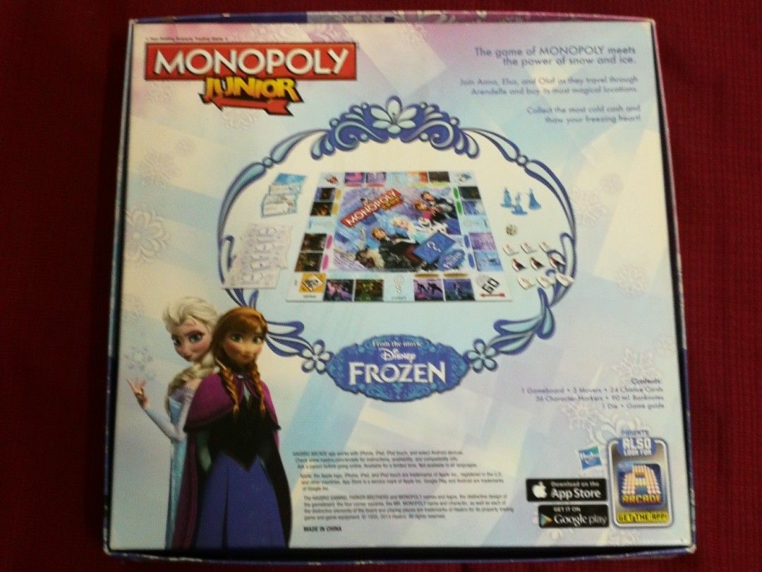 FROZEN Monopoly Junior, Hobbies & Toys, Toys & Games on Carousell