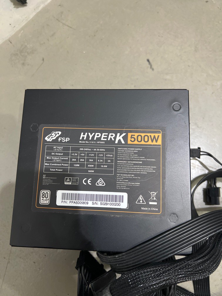 FSP 500 watts PSU, Computers & Tech, Parts & Accessories, Computer ...