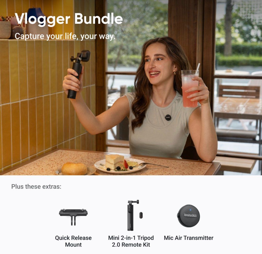 Insta360 GO 3 Vlogger Bundle ( Including Mic Air), Photography, Cameras ...