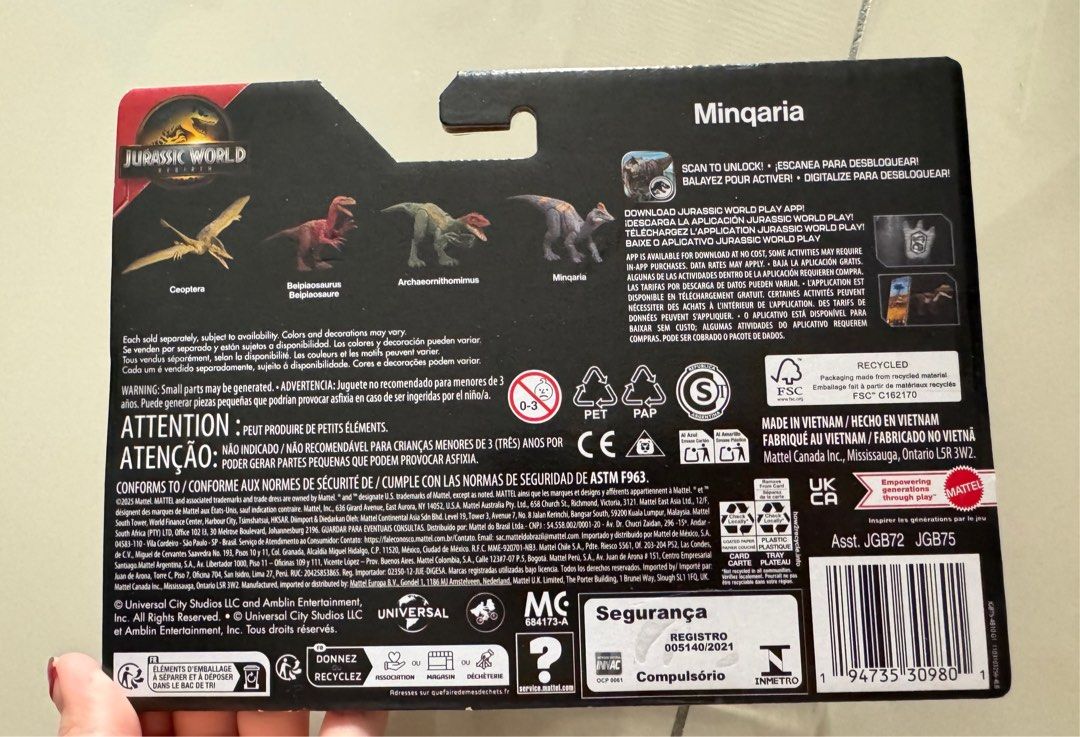 Jurassic World Rebirth Minqaria Frenzy Pack, Hobbies & Toys, Toys ...