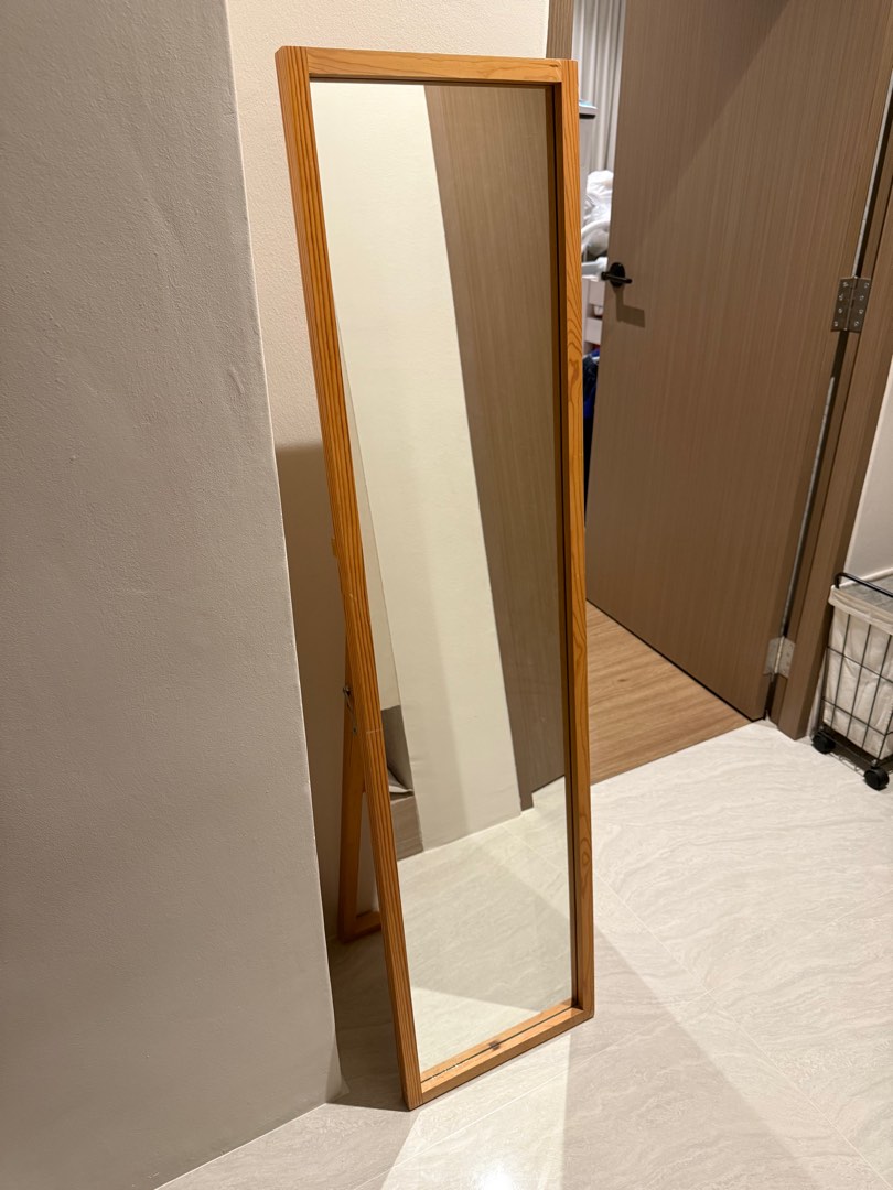 Muji Wooden Full-Length Mirror, Furniture & Home Living, Home Decor ...