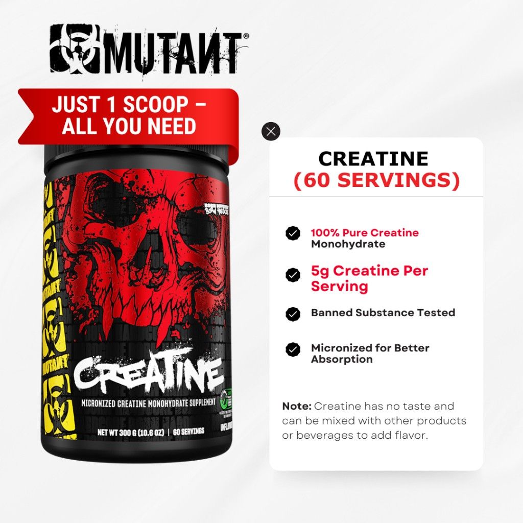 Mutant Creatine Monohydrate - 60 Servings, Health & Nutrition, Health ...