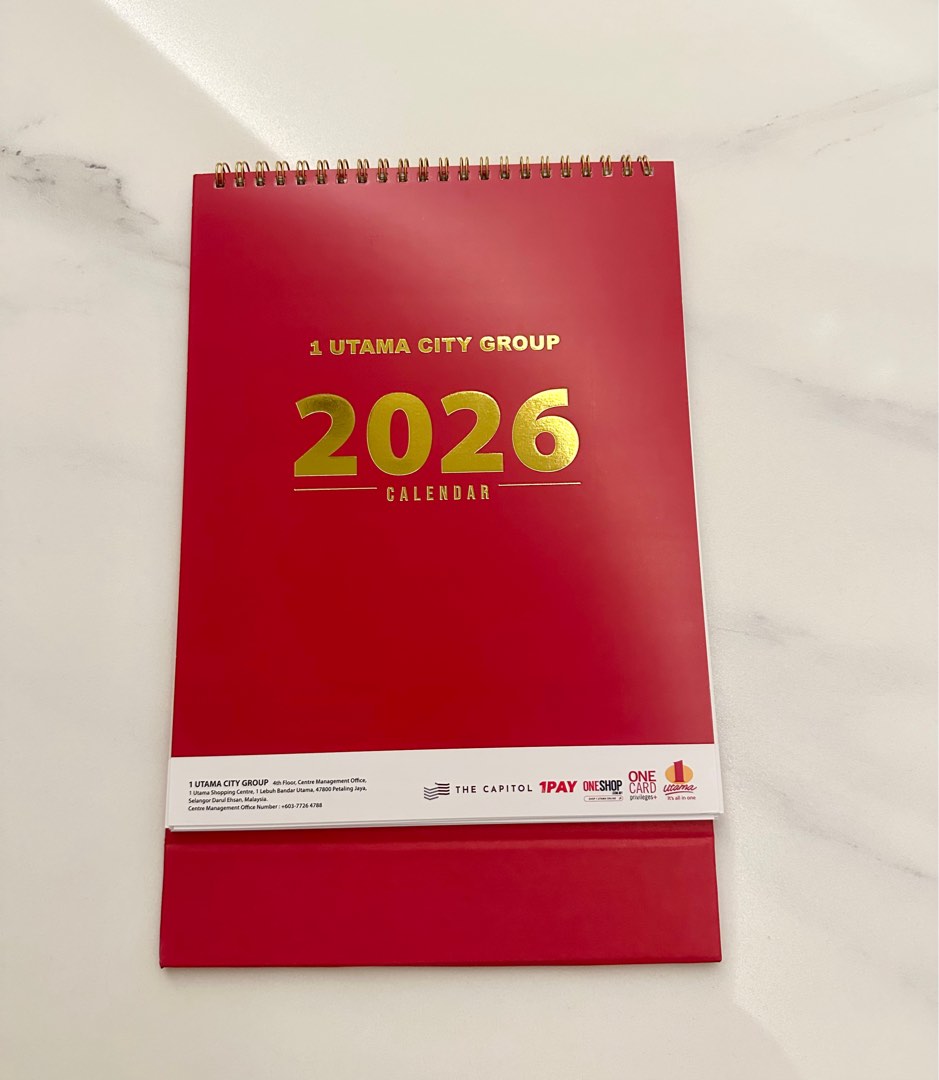 One Utama 1 Utama City Group 2026 Calendar, Hobbies & Toys, Stationery ...