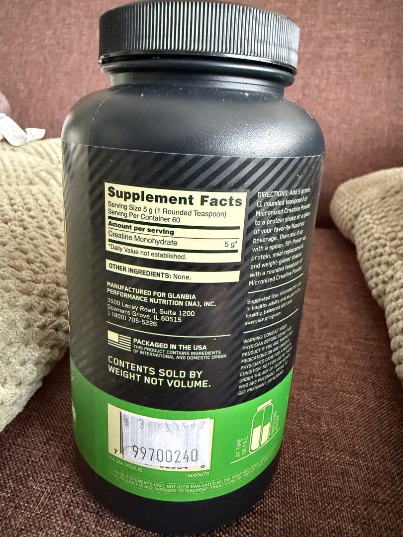 Optimum Nutrition Micronized Creatine Powder (300g), Health & Nutrition ...
