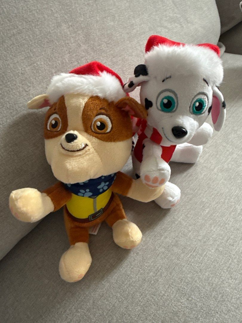 Paw Patrol Christmas Plush Toys - Rubble & Marshall, Hobbies & Toys ...