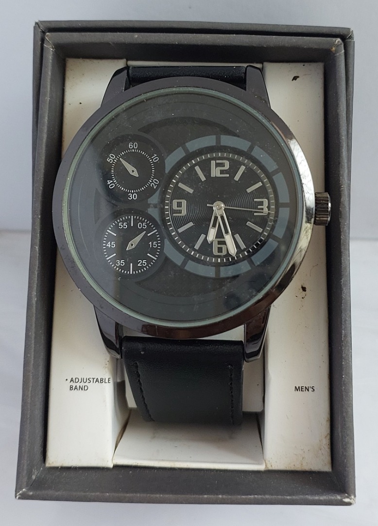 REDUCED! Mossimo Watch Mens XL Face Analog Black FMDMO155 NewUSA, Men's ...