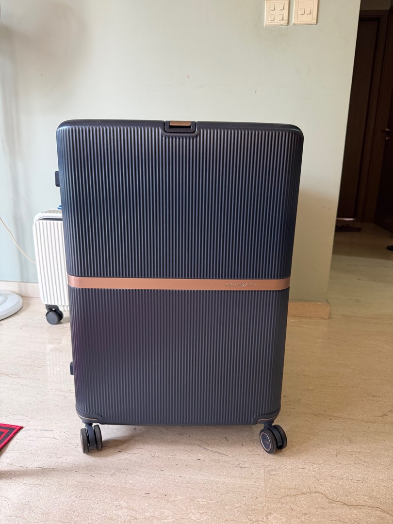 Samsonite Minter Spinner Suitcase - Navy Blue, Hobbies & Toys, Travel ...