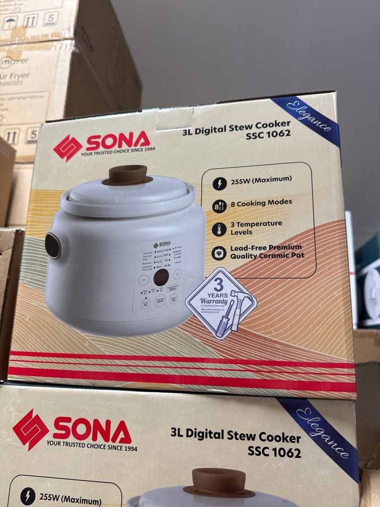 Sona 3L Digital Stew Cooker Ceramic Pot SSC1062, TV & Home Appliances ...