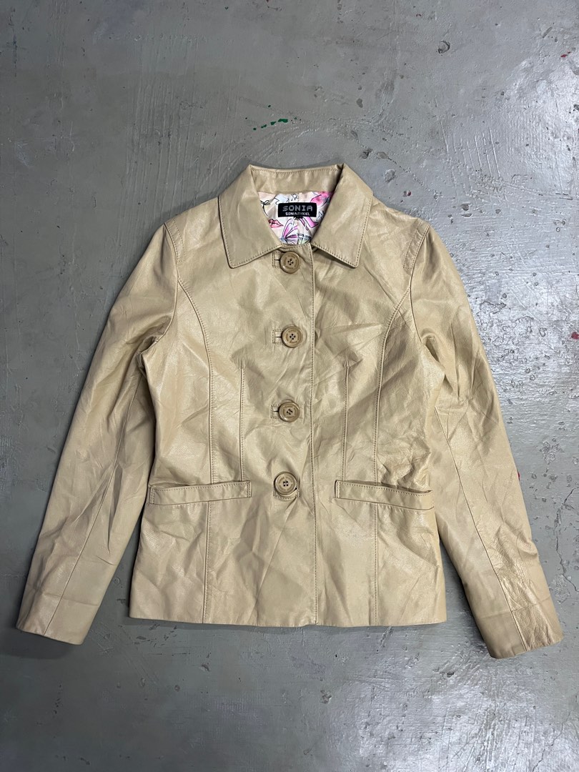Sonia Rykiel Genuine Leather Jacket, Women's Fashion, Coats, Jackets ...