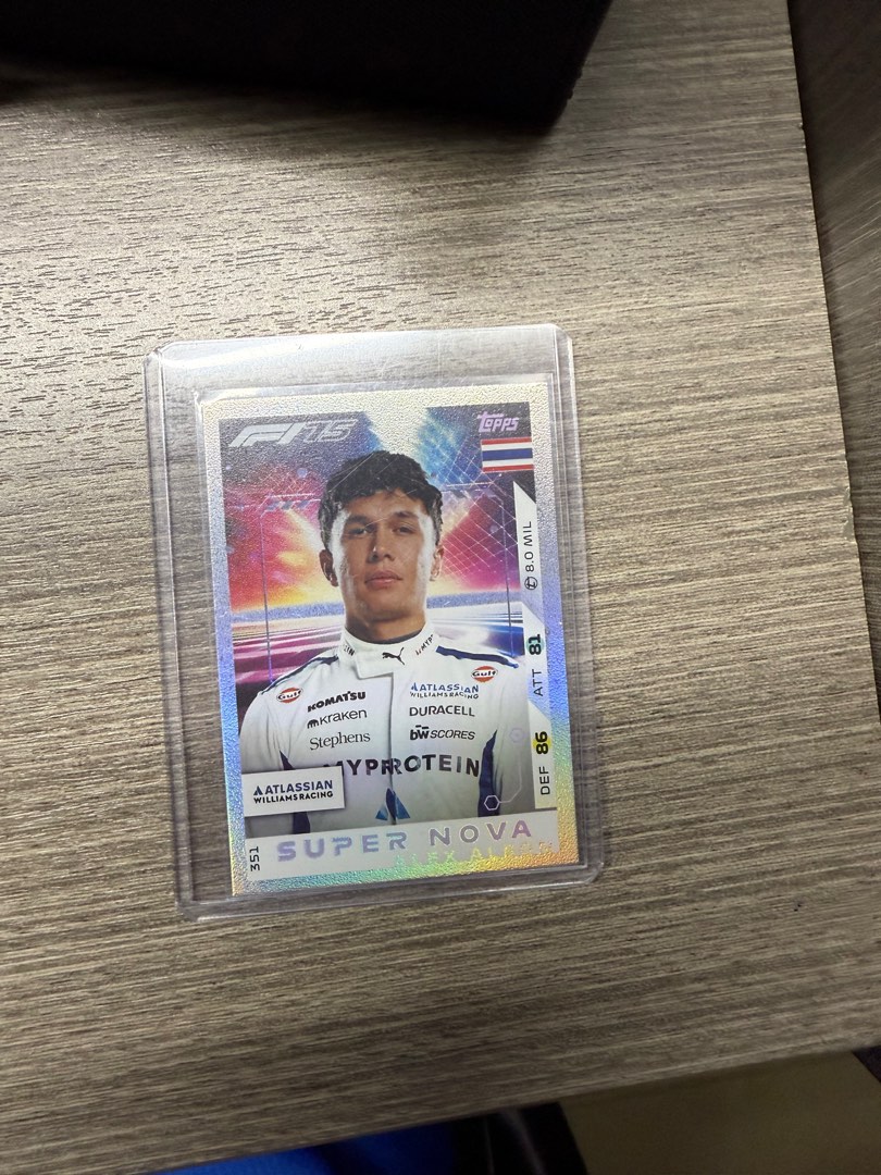 Topps F1 2025 Turbo Attax Alex Albon Super Nova Card, 興趣及遊戲, 收藏品及紀念品 ...