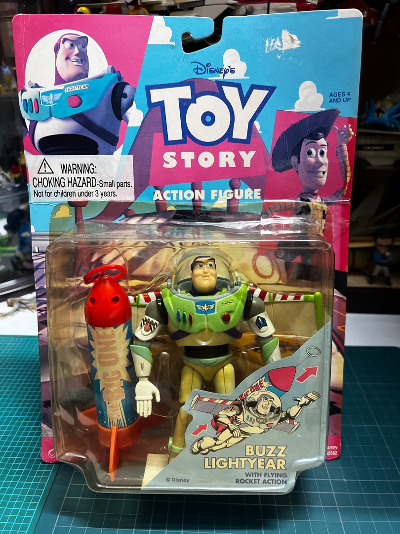Toy Story Buzz Lightyear with Flying Rocket Action 1995 Thinkway ...