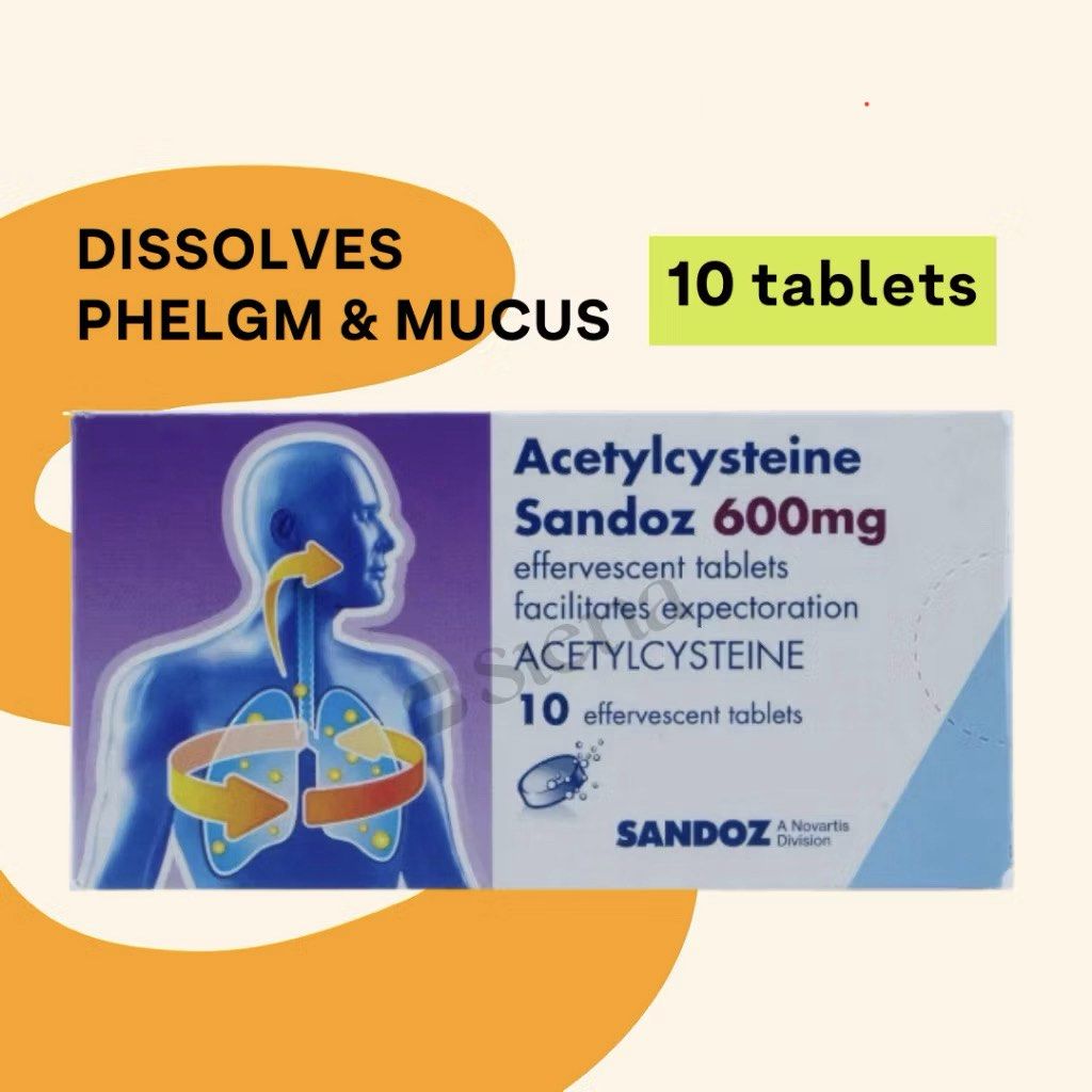 Acetylcysteine Sandoz 600mg Effervescent Tablets, Health & Nutrition ...