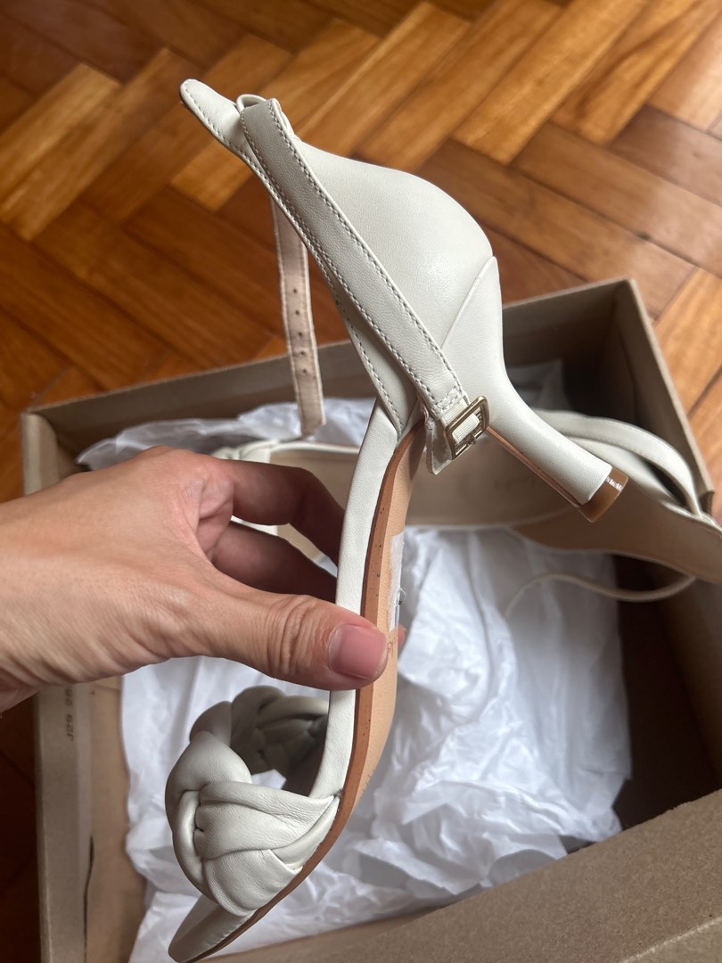 Clarks Braided Strap Sandals - Cream, Women's Fashion, Footwear ...
