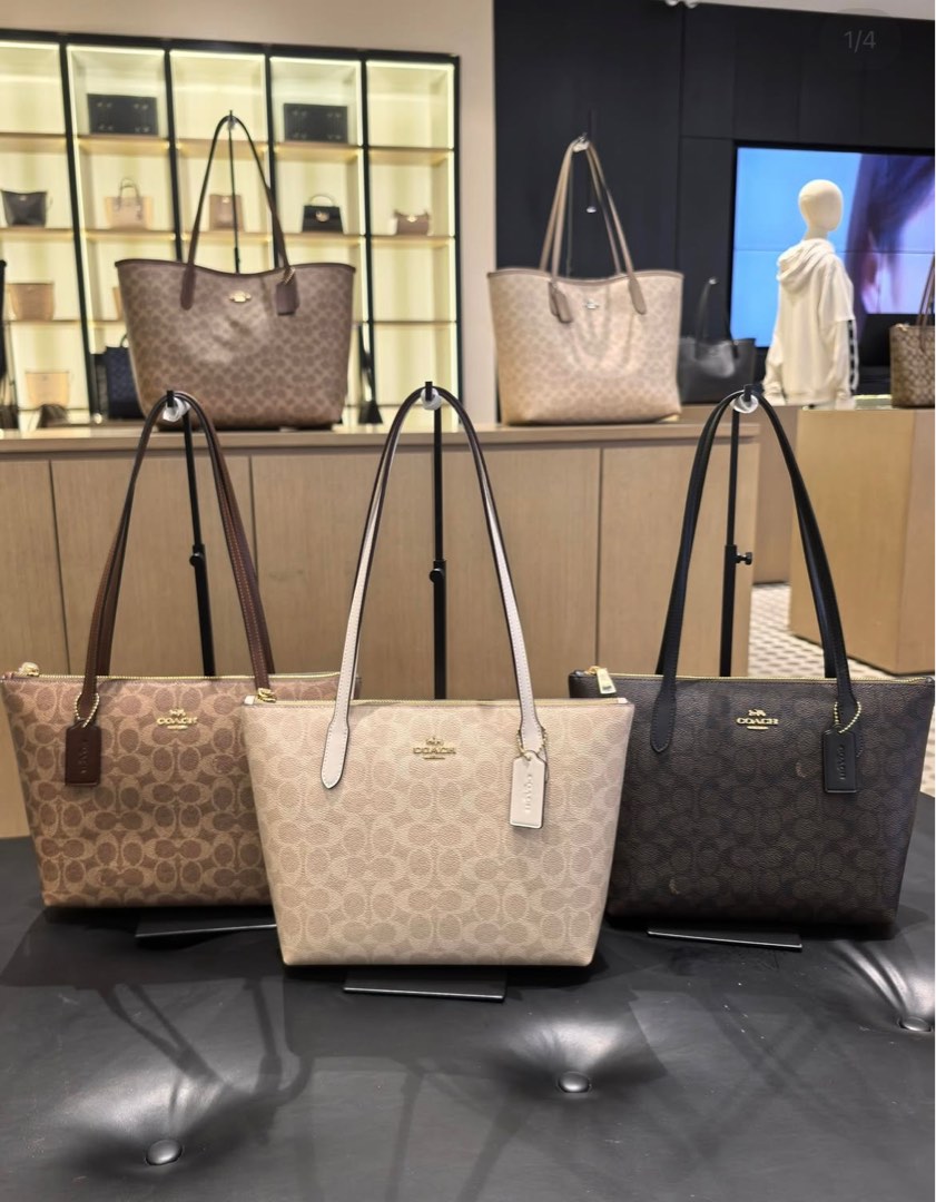 Coach Zip Top Tote Bag in Signature Canvas, Luxury, Bags & Wallets on ...