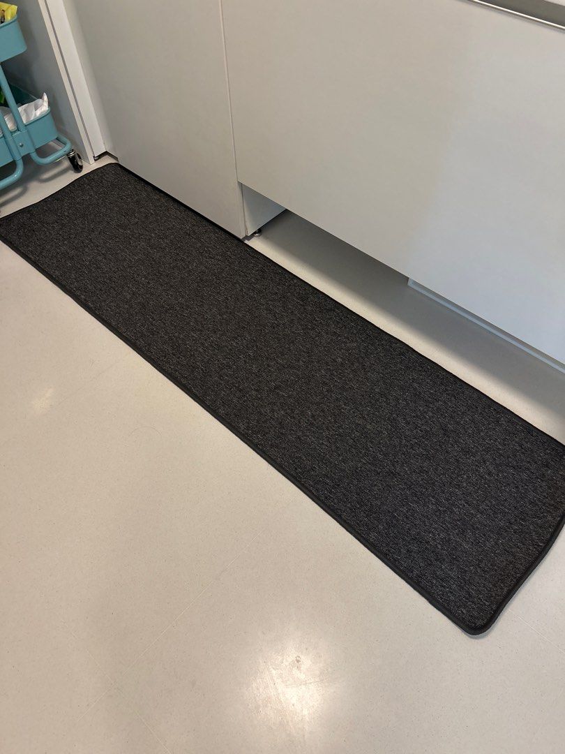Dark Grey Kitchen Runner/Mat 180x50cm, Furniture & Home Living, Home ...