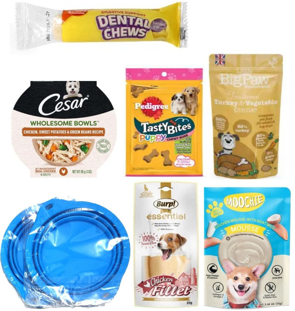 Dog dry wet food sample bundle. Moochie Chicken Mousse / Little big paw ...