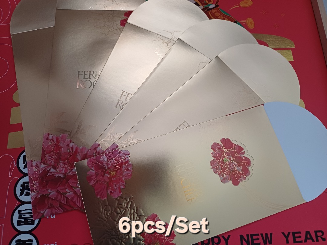 Elegant Ferrero Rocher Gold Floral Ang Pao - 6pcs/Set, Hobbies & Toys ...