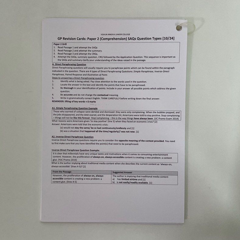 GP Revision Cards - Paper 1 & 2, Hobbies & Toys, Books & Magazines ...