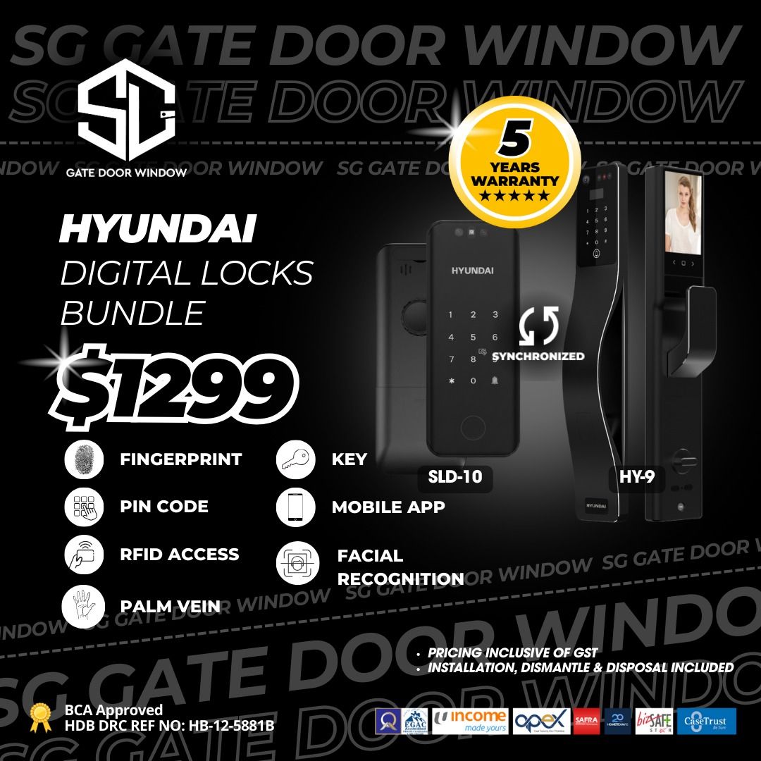 Hyundai Digital Lock Bundle (HY-9 + SLD-10), Furniture & Home Living ...