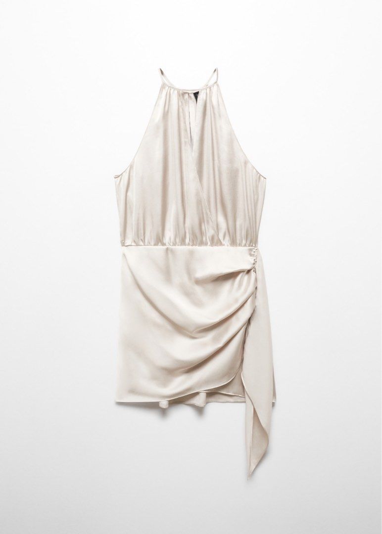 Mango Satin Halter Neck Dress, Women's Fashion, Dresses & Sets, Dresses ...