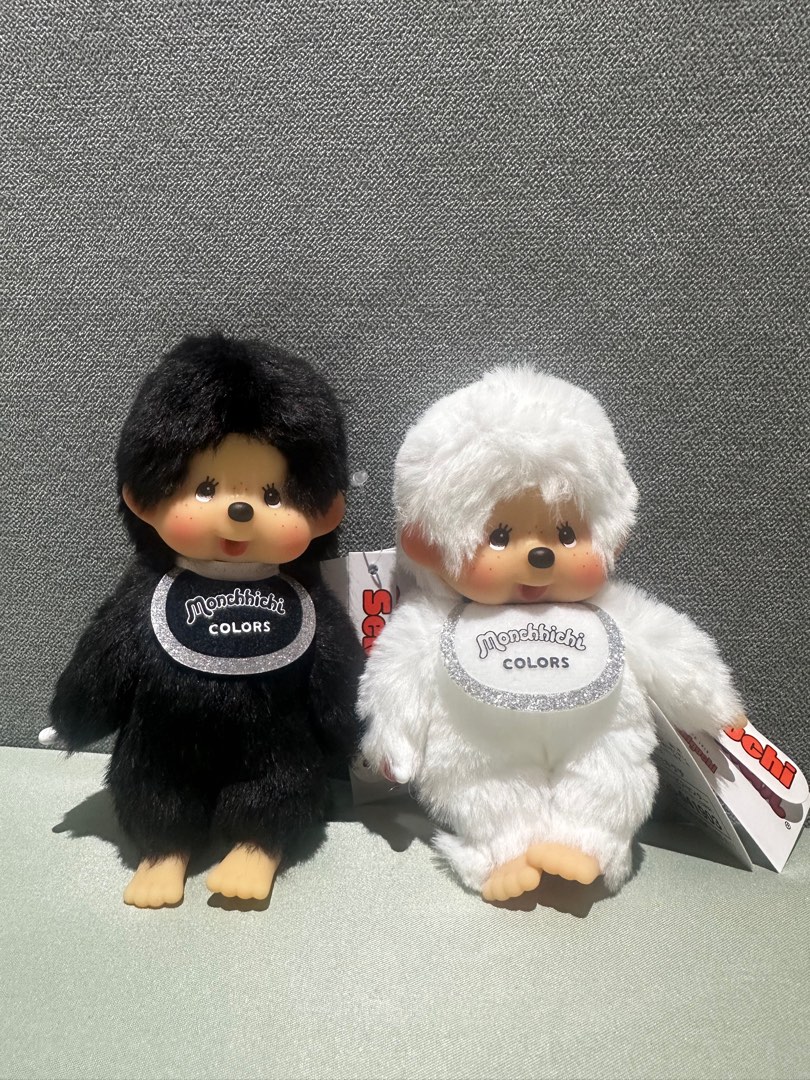 Monchhichi Colors Plush Toy - Black & White, Hobbies & Toys, Toys ...